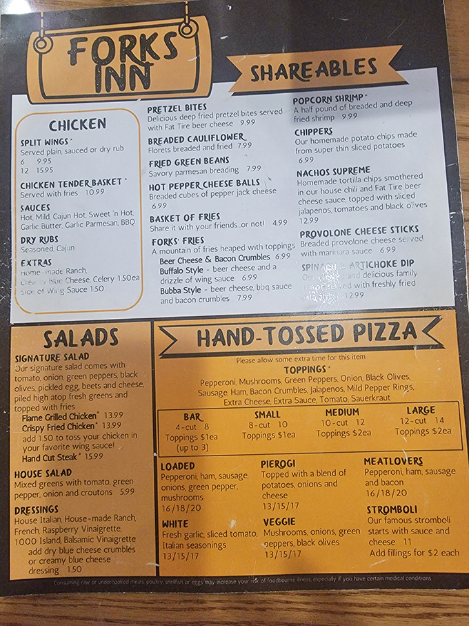 The menu reads like a love letter to tavern classics, with shareables that practically beg for a round of beers and good conversation.