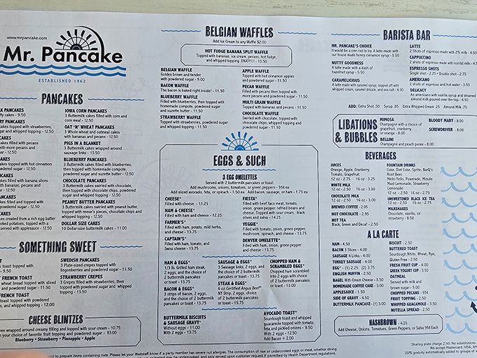 When a menu offers this many omelet options, you know you've found breakfast paradise.