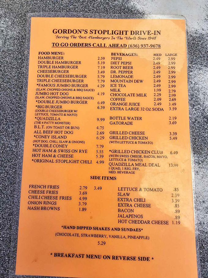 This legendary menu isn't trying to be fancy, and that's precisely why it's fantastic. The Quadzilla dares you to finish it.