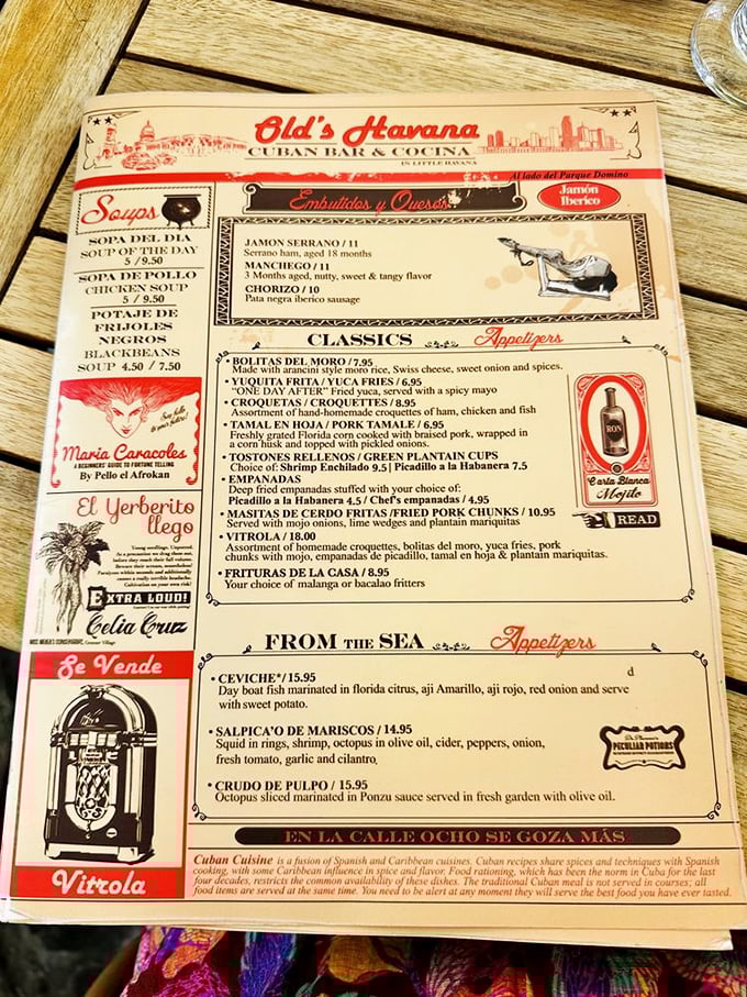 This isn't just a menu—it's a passport to Cuba's culinary soul, with classics that have survived revolutions, migrations, and food trends.