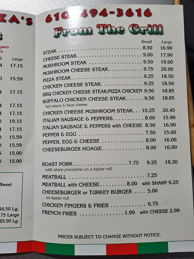 A menu that hasn't needed to change because it got things right the first time. The sandwich board of dreams for Pennsylvania hoagie aficionados.