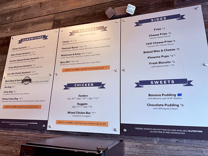 A menu that doesn't need novels of description&mdash;when you're this confident in your burgers, simplicity speaks volumes.