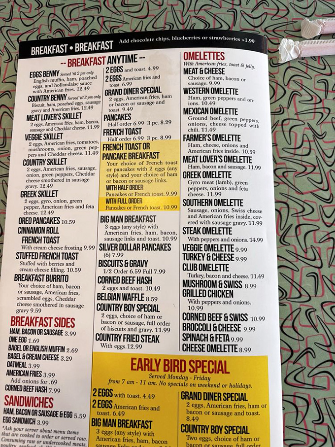 The menu reads like a love letter to American comfort food. Decisions, decisions&mdash;though that Southern Omelet is calling your name.