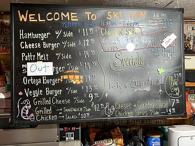 The chalkboard menu speaks the universal language of comfort food &ndash; no pretension, just honest-to-goodness American classics done right.