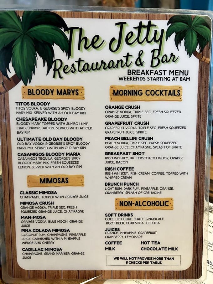 When your breakfast menu features five different Bloody Marys, you know you're in a place that understands vacation priorities.