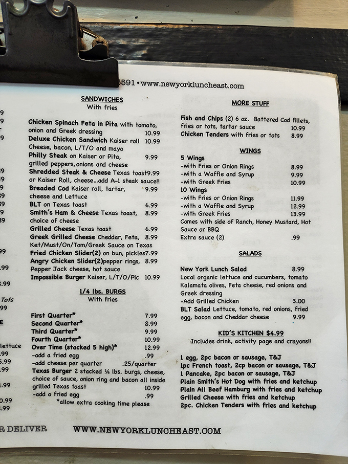 A menu that reads like a love letter to comfort food. The hardest decision you'll make today is choosing just one thing.