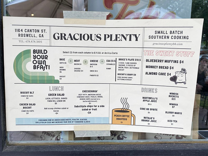 The menu's "Build Your Own Breakfast" option is basically a choose-your-own-adventure book where every ending is delicious.