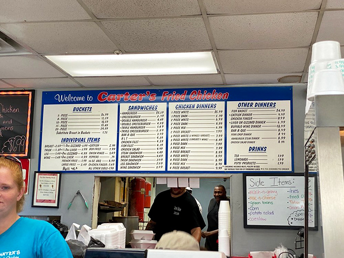 The menu board at Carter's doesn't need fancy fonts or photos &ndash; when you're this good, simplicity speaks volumes.