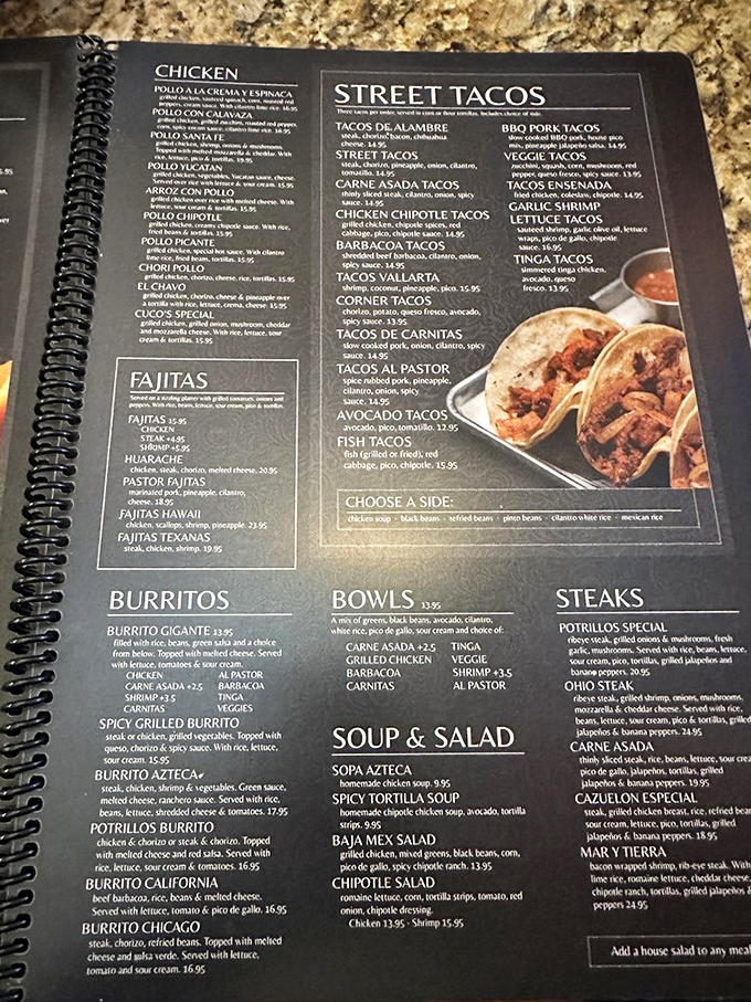 This menu isn't just reading material&mdash;it's a roadmap to flavor town. Each spiral-bound page offers another delicious detour from your regular dinner routine.