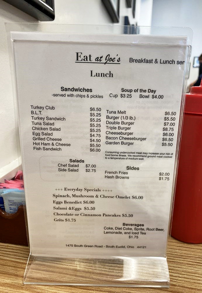 A menu that doesn't need fancy fonts or flowery descriptions&mdash;just honest food at prices that won't give you indigestion.