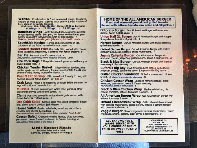 Sometimes the best discoveries hide in plain sight &ndash; like this menu promising "Home of the All American Burger."
