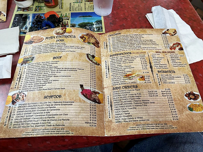 This menu isn't just a list of dishes—it's a passport to Havana that fits in your hands instead of your pocket.