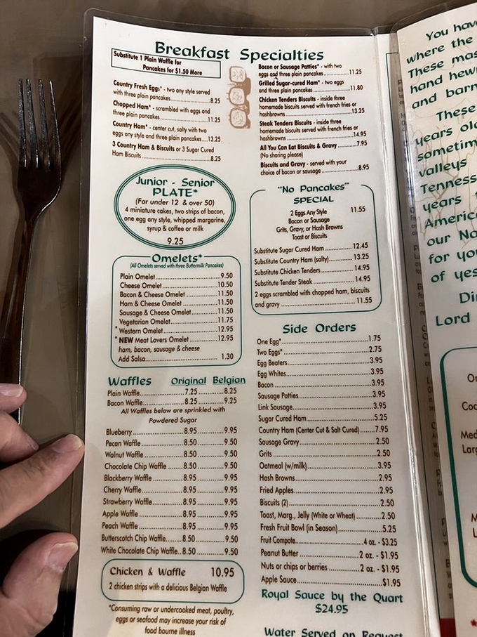 The menu reads like a love letter to breakfast, with enough options to require a strategic game plan worthy of the Super Bowl.