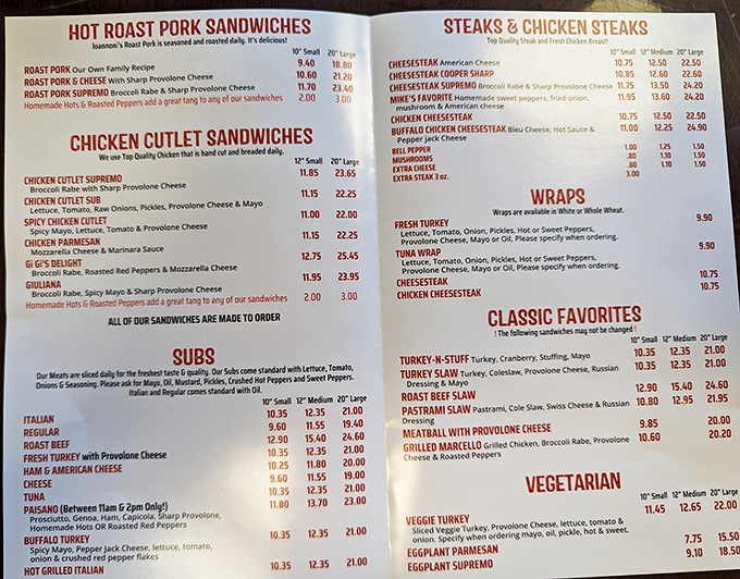 A menu that reads like a love letter to sandwich perfection. Each category promises a different path to deliciousness.