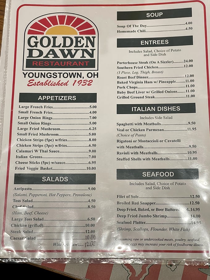 A menu straight out of the "no-nonsense" playbook&mdash;with Italian classics and American staples that have stood the test of time.