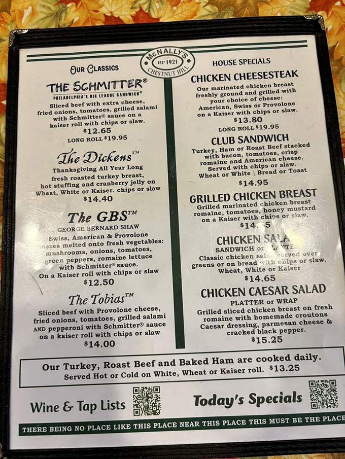 The Schmitter reigns supreme on this menu, alongside classics like The Dickens and GBS that'll make your taste buds sing.