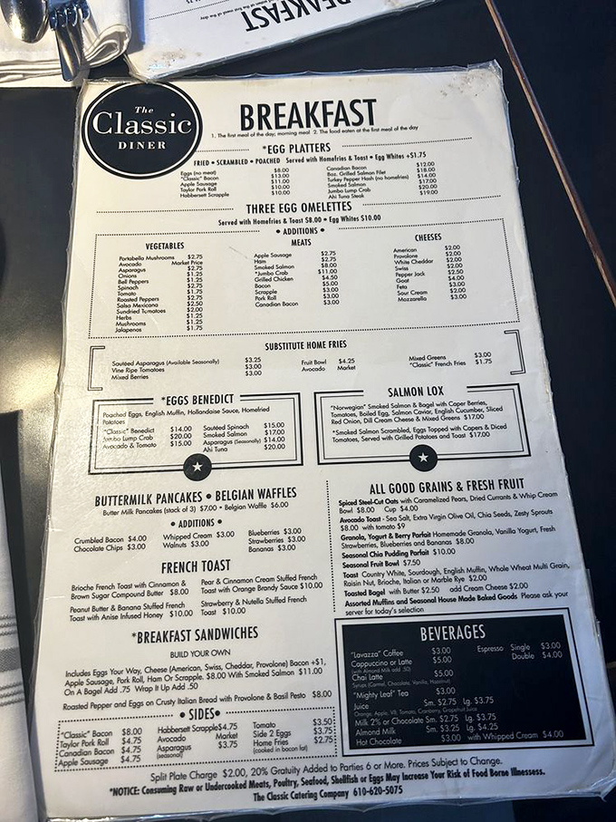 A menu that reads like a love letter to morning traditions, promising culinary adventures ahead.