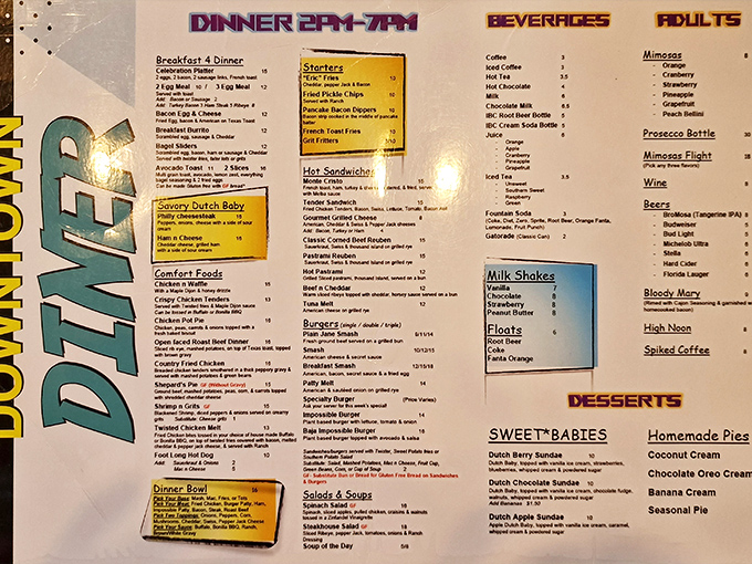 A menu that reads like a love letter to comfort food. The real struggle isn't finding something good &ndash; it's narrowing down your choices.