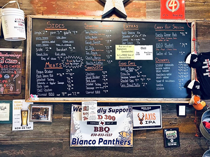 That chalkboard menu isn't just information&mdash;it's a roadmap to happiness. The "Good Eats" section isn't lying, folks.