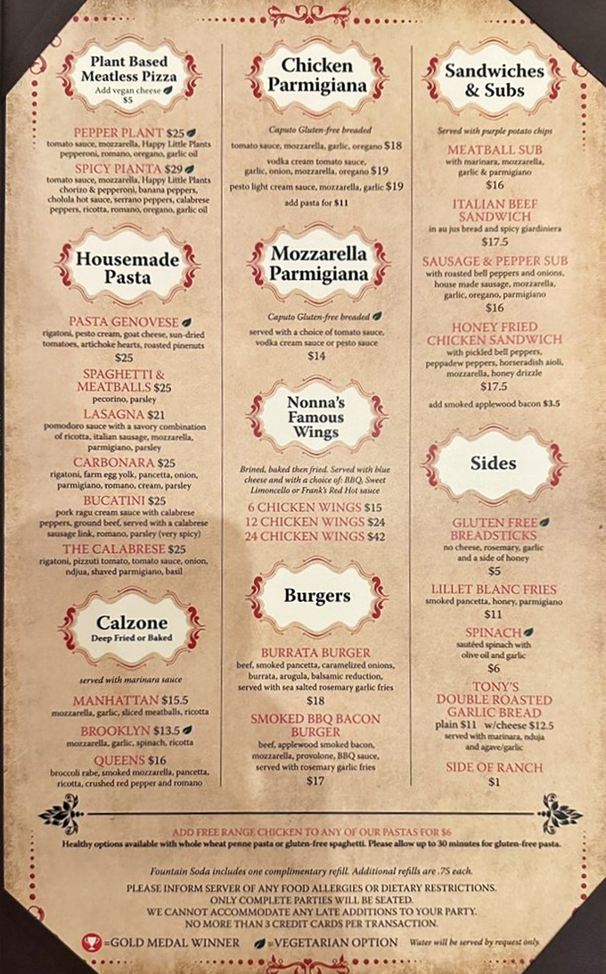 This isn't just a menu—it's a global pizza passport. From Manhattan to Detroit, Naples to Brooklyn, it's like the United Nations of delicious dough.