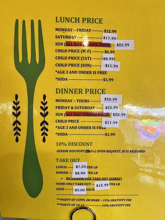 The menu board that launches a thousand decisions. Monday lunch or Sunday dinner? The eternal buffet dilemma where there are no wrong answers.