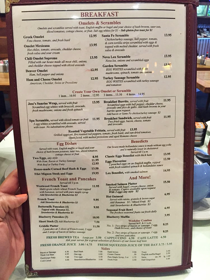 This menu isn't just a list of options—it's a roadmap to breakfast nirvana, with each item promising a different kind of morning joy.