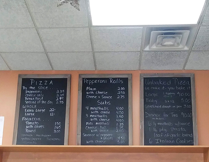 The handwritten chalkboard menu tells you everything you need to know: this place prioritizes substance over style, and your stomach will thank you.