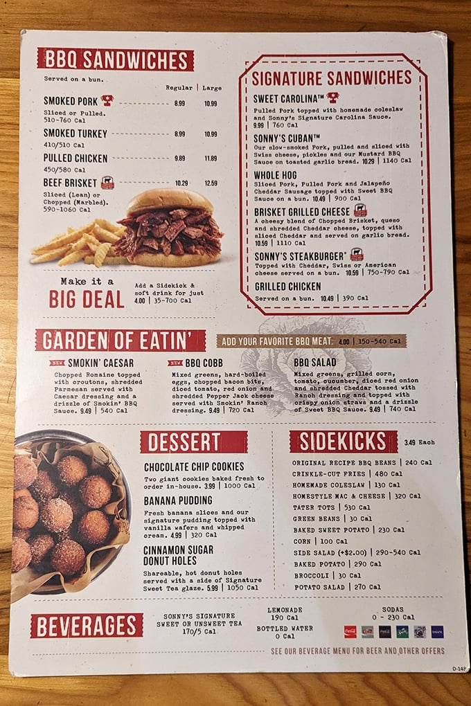 This menu isn't just a list of options&mdash;it's a roadmap to happiness. The "Garden of Eatin'" section is where vegetables go to dream of becoming worthy sidekicks.