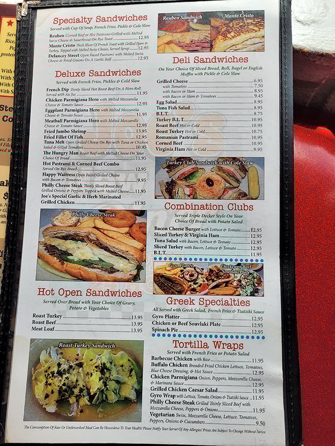 This menu isn't just a list of food&mdash;it's a novel of possibilities, each page turning to reveal another chapter of potential culinary bliss.