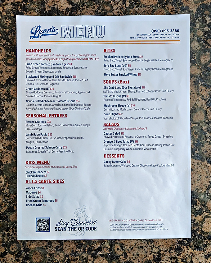 A menu that reads like a love letter to Southern cuisine with creative twists. Decision paralysis has never been so delicious.