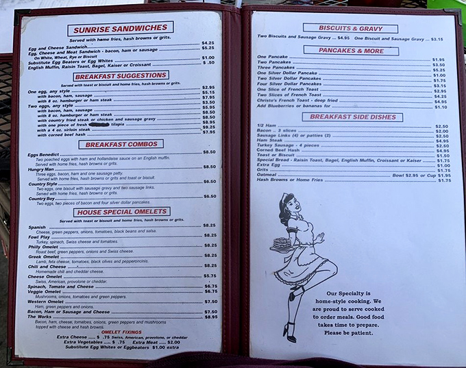 This menu isn't just a list of food&mdash;it's a roadmap to happiness with omelets that deserve their own zip code.