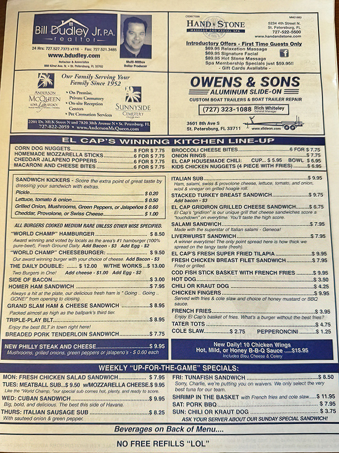 The menu reads like a love letter to American classics. No foam, no deconstruction, just honest food that's kept locals coming back for decades.