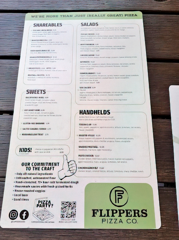 The menu reads like a love letter to Italian-American cuisine, with "Our Commitment to the Craft" proudly displayed.