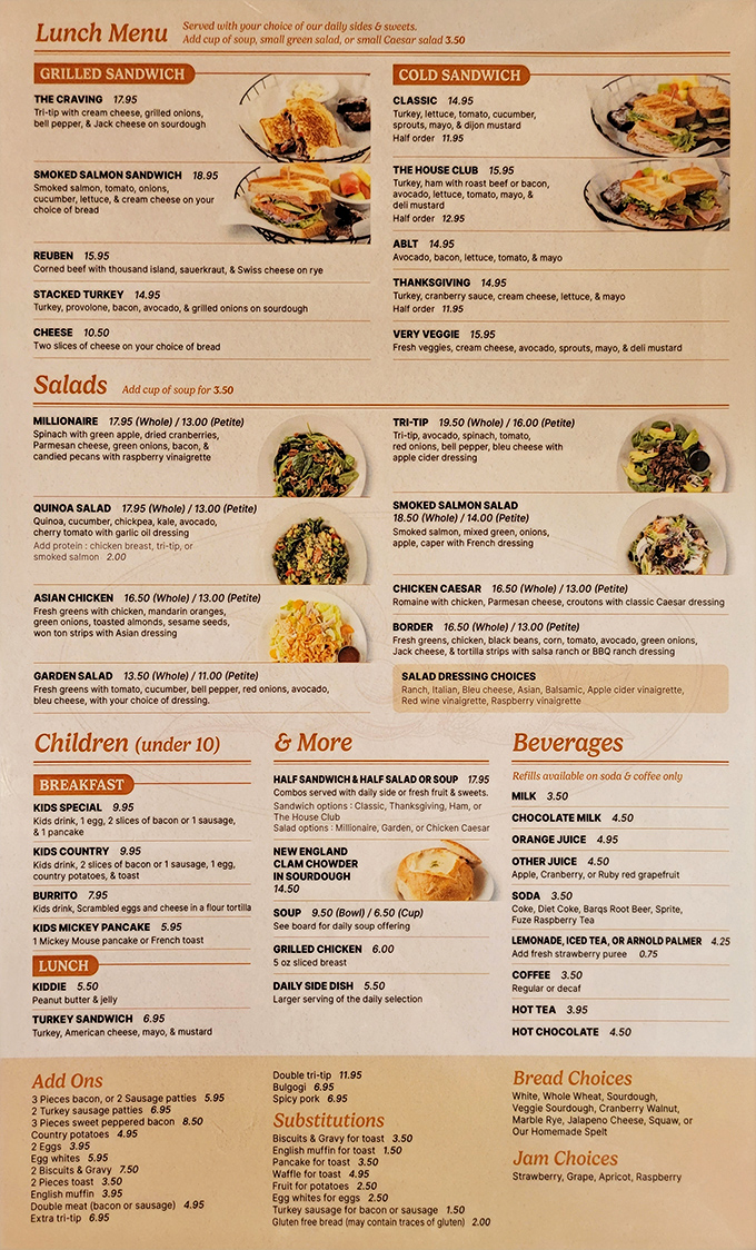 The menu reads like a love letter to comfort food, with avocados making guest appearances in all the right places.