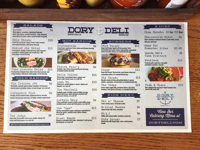 A menu that reads like a love letter to seafood, sandwiches, and everything in between. Decision paralysis never tasted so good.