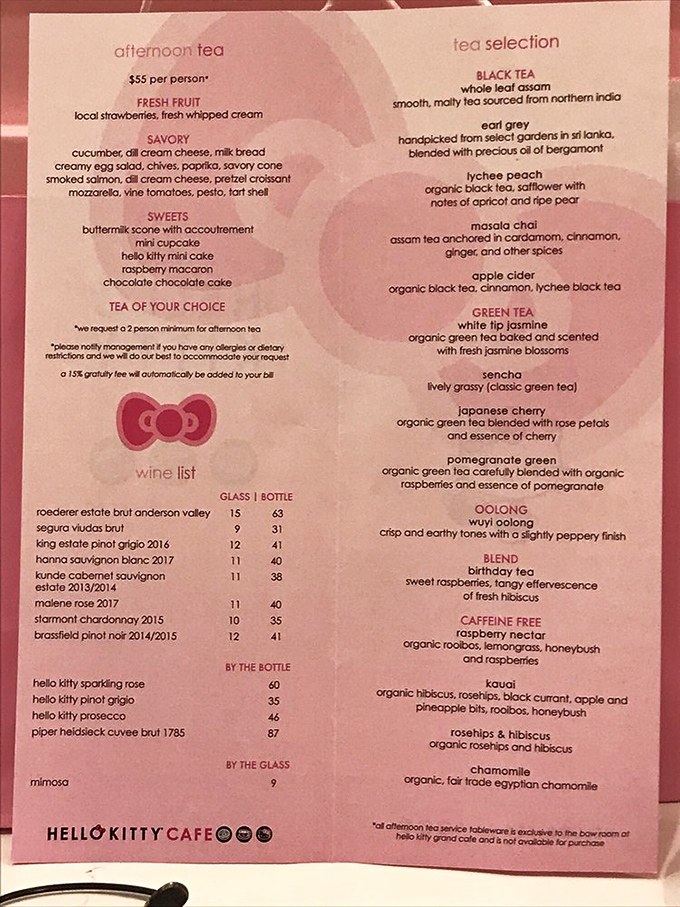 This isn't your grandmother's tea menu. Unless your grandmother was secretly a kawaii connoisseur with impeccable taste in Earl Grey and prosecco.