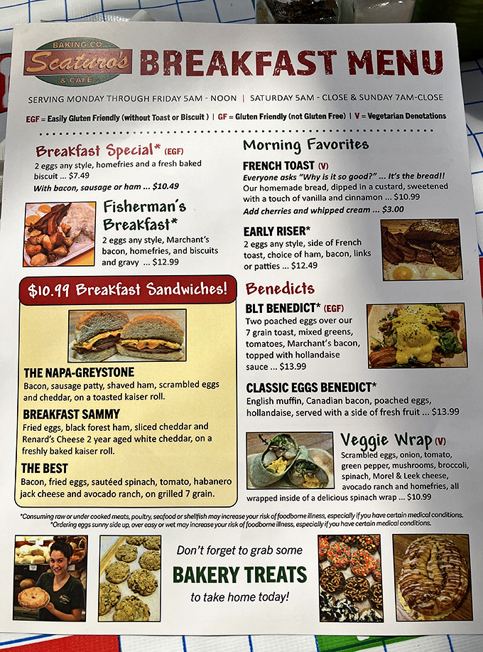 A breakfast menu that solves life's greatest morning dilemma: sweet or savory? The correct answer is "Yes, please, and maybe seconds."