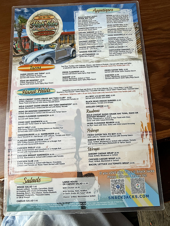 A menu that reads like a love letter to seafood lovers. When everything sounds this good, decision paralysis becomes a delicious problem.