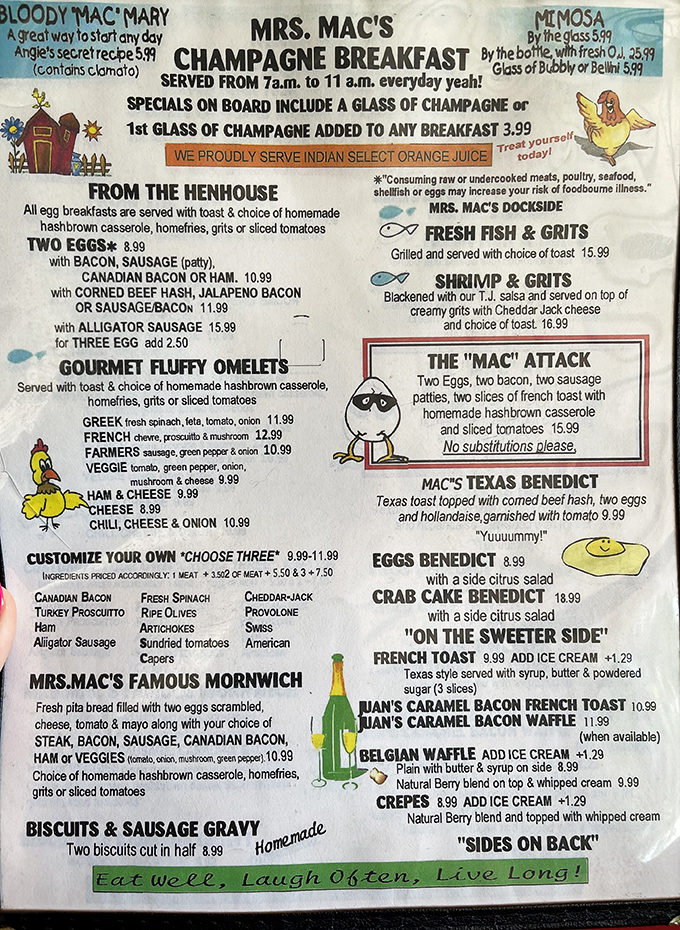 Champagne for breakfast? The menu at Mrs. Mac's doesn't just feed you&mdash;it celebrates life in true Keys fashion. 