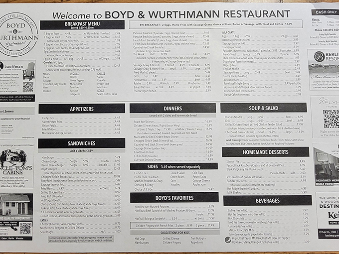 This menu isn't trying to impress with fancy fonts or foreign phrases – just honest food that speaks a universal language of deliciousness.