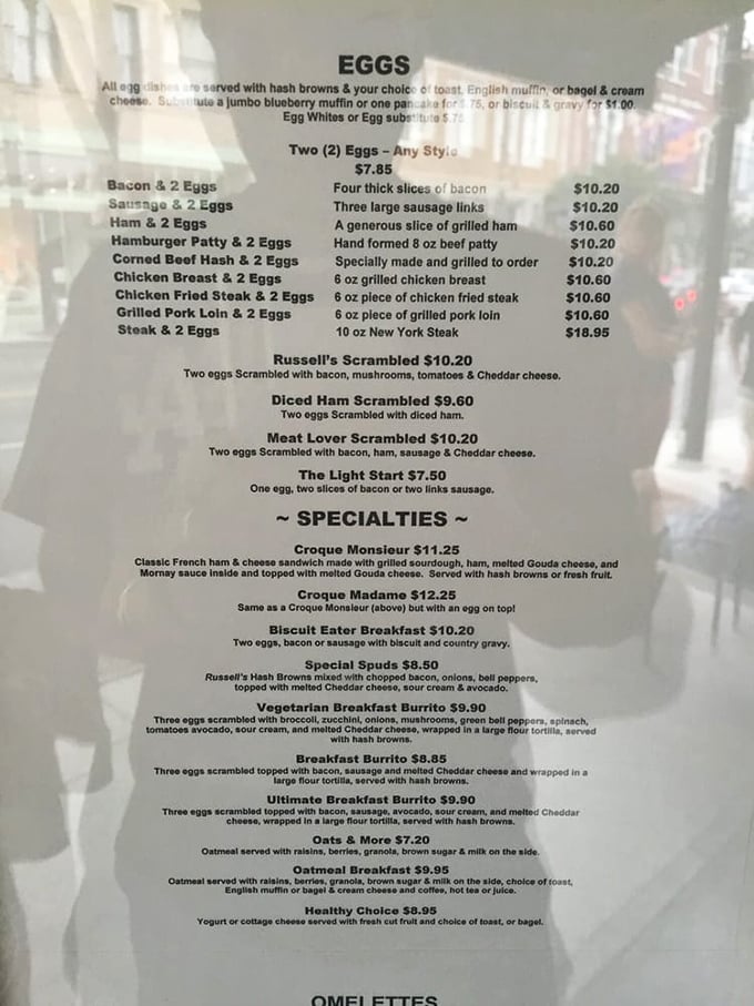 A menu that reads like poetry to hungry souls. Each breakfast option promises a different path to morning bliss.