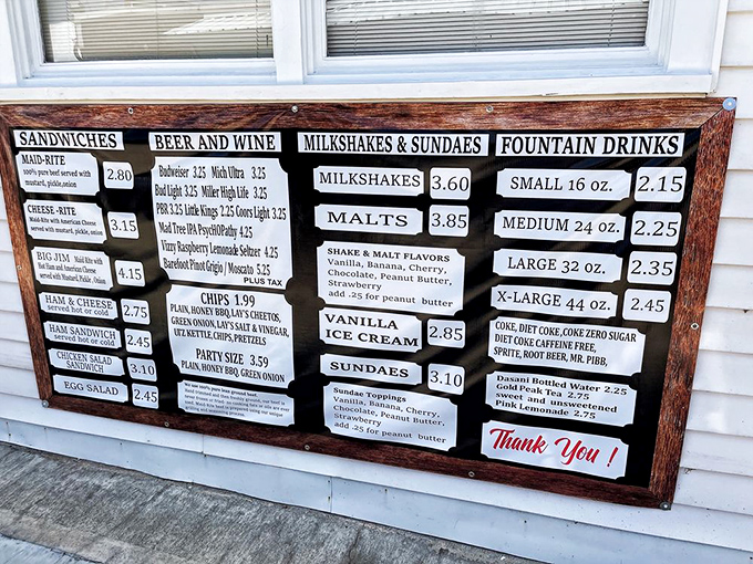 A menu board that hasn't needed updating in decades. When you've perfected loose meat sandwiches and malts, why complicate things with avocado toast?