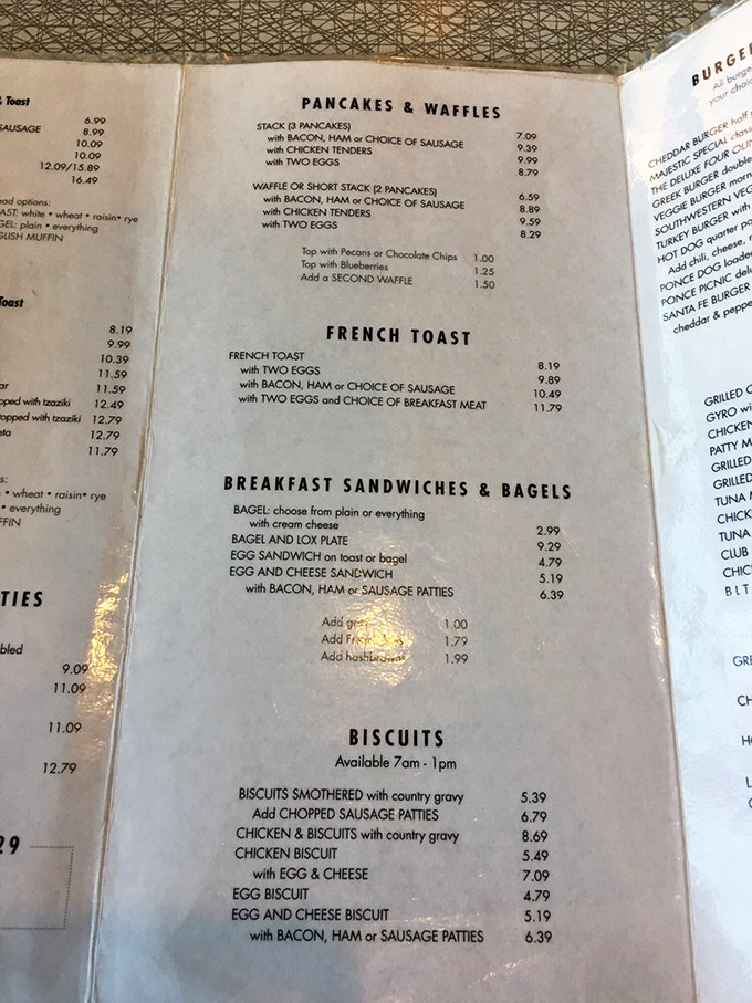 The menu reads like a love letter to breakfast classics. No molecular gastronomy here, just the hits that have stood the test of time.