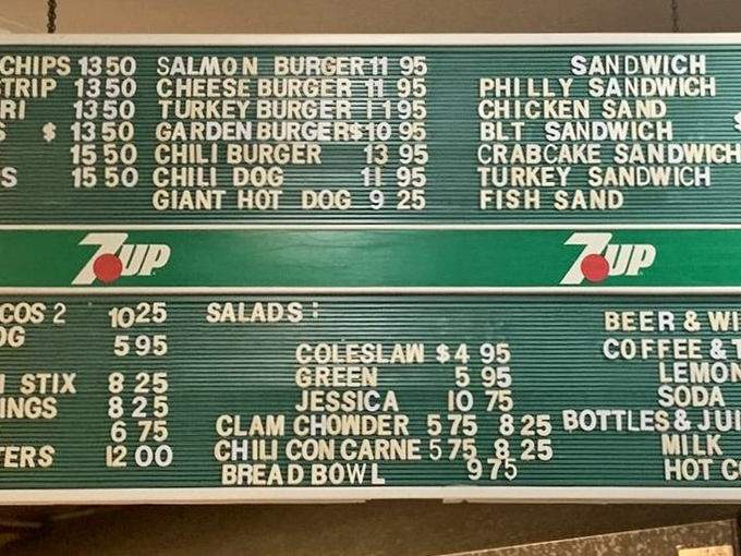 A menu board that speaks the universal language of seafood lovers. No flowery descriptions needed when the catch is this fresh.