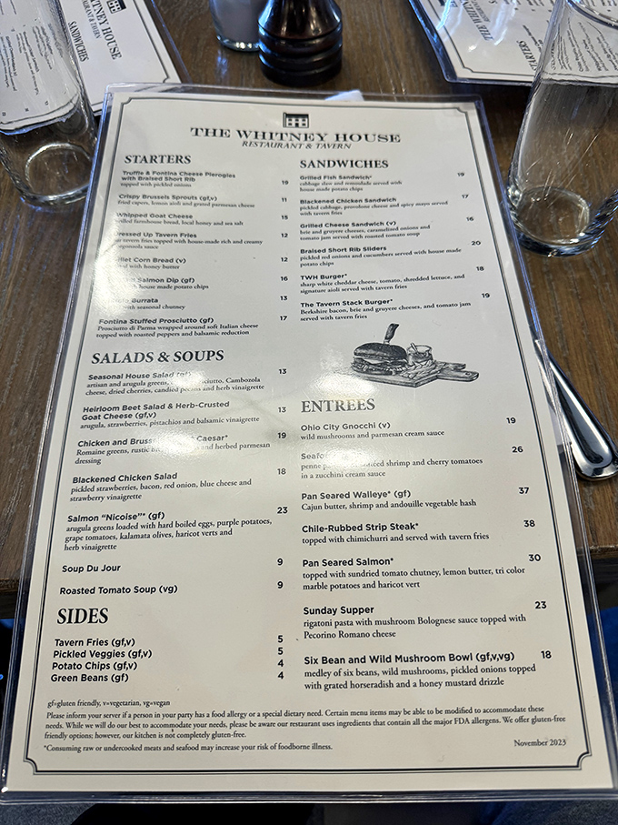 A menu that reads like a love letter to Midwestern cuisine with global flair. Each description promises a journey worth taking.