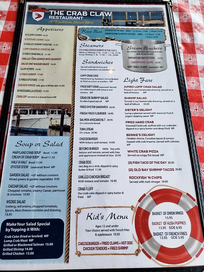 A menu that reads like a love letter to the Chesapeake Bay. Decisions this difficult should come with a therapist on standby.