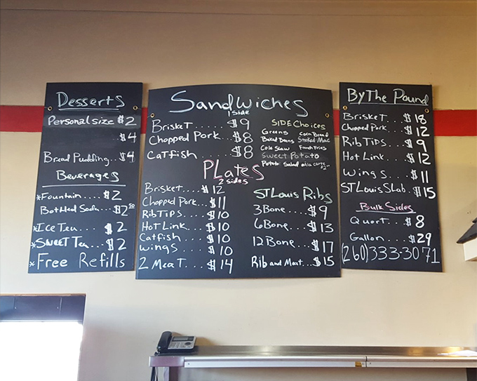 The chalkboard menu&mdash;barbecue's version of sacred tablets. When items disappear throughout the day, it's not poor planning; it's proof of freshness.
