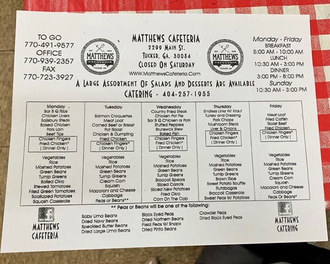 This menu isn't just food&mdash;it's a roadmap to Southern culinary bliss, with daily specials that would make your grandmother nod in approval.