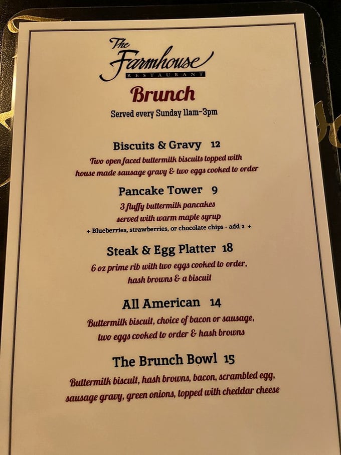 Sunday brunch at The Farmhouse isn't just a meal &ndash; it's a Southern ritual featuring buttermilk biscuits and that legendary Steak & Egg Platter.