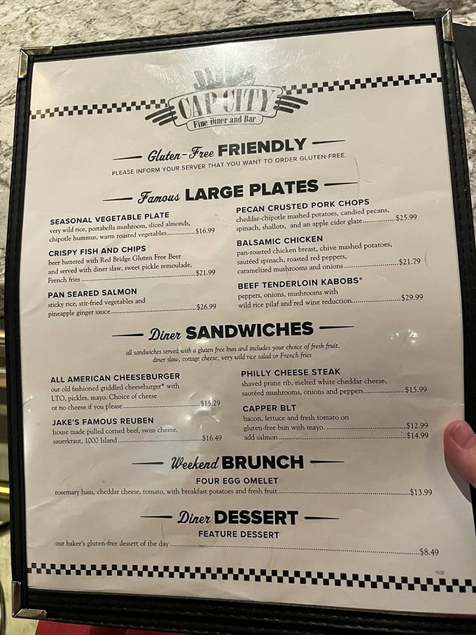 This isn't your grandfather's diner menu. Cap City's offerings read like comfort food that went to culinary school and graduated with honors.